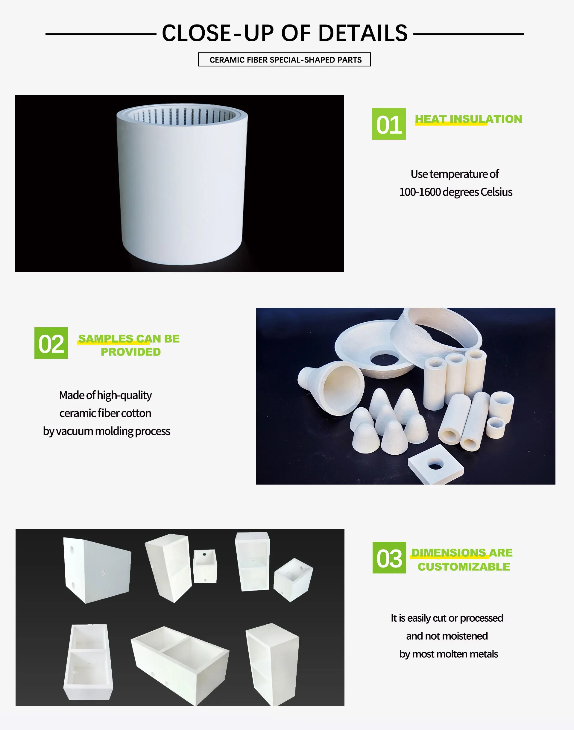 Industry Supplier Vacuum Forming Shapes Products Customized Refractory ...
