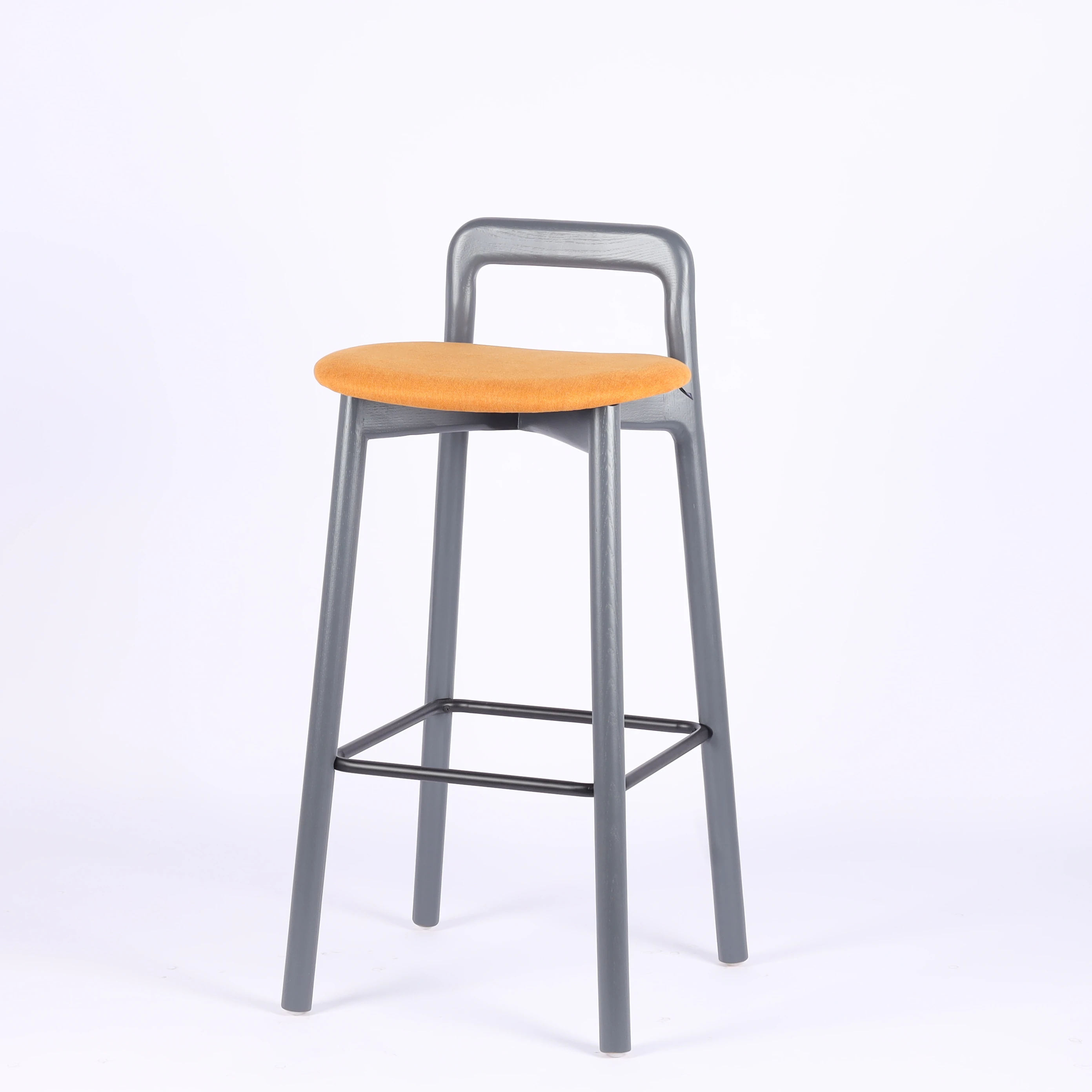 Nordic Contracted Wind Living Room Furniture Black Step Bar Stool Back ...