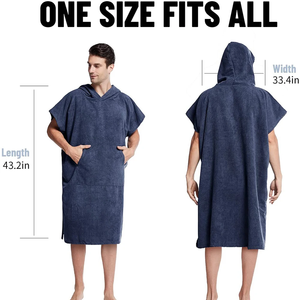 Customized 100% Cotton Outside Velour Terry Soft Beach Poncho Toweling ...