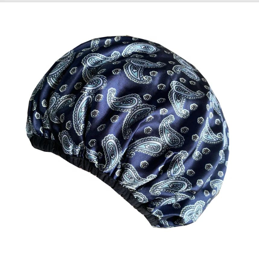 Luxury Extra Large Satin Lined Shower Cap for Women Triple Layers ...