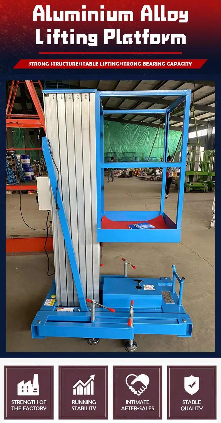 6m-12m Electric Scaffold Push around Man Vertical Lift