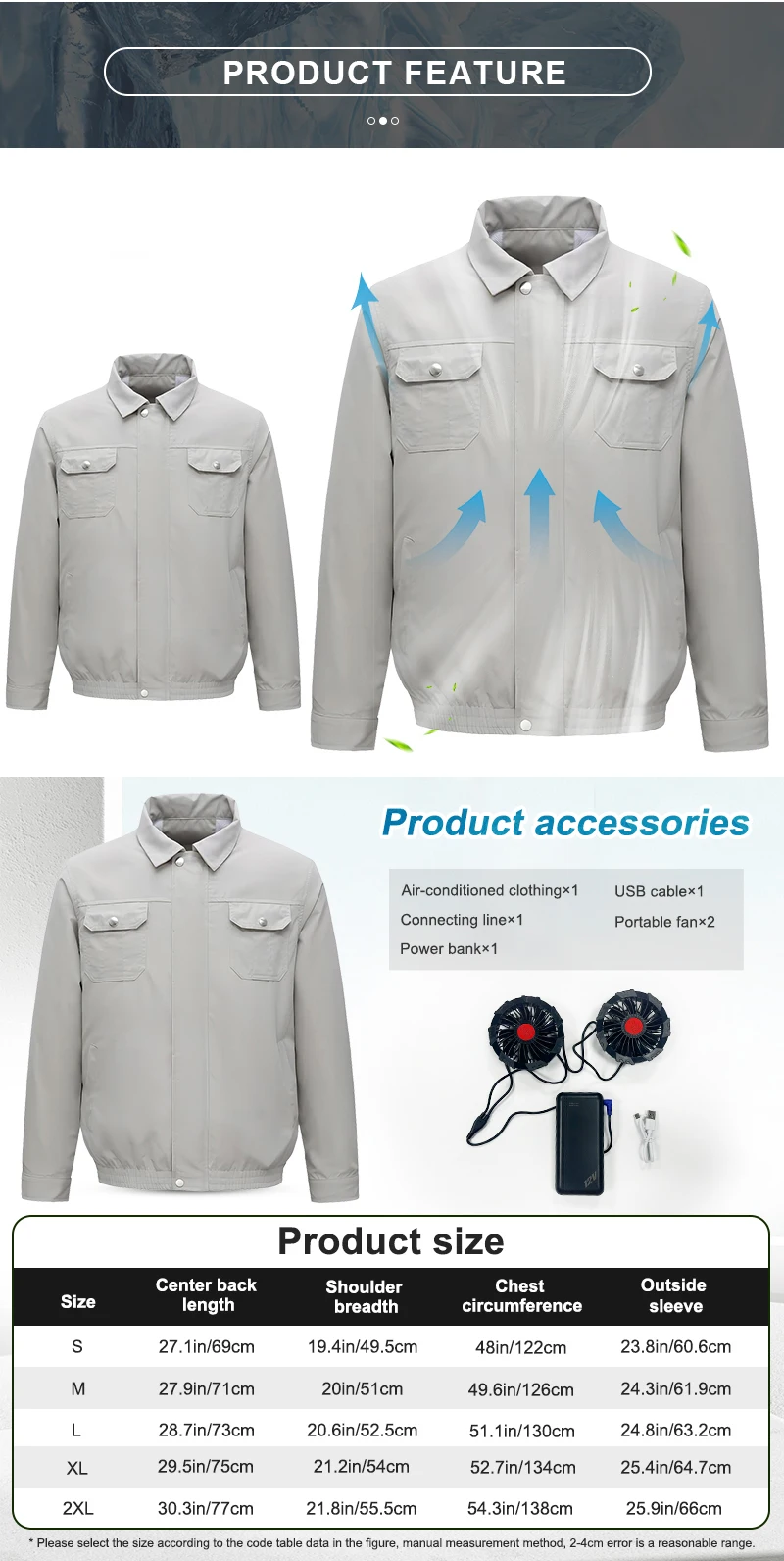 High Temperature Working Worker Clothes Battery Powered Air Conditioner ...