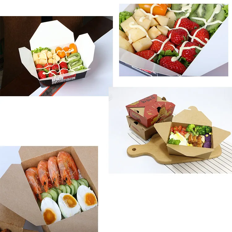 Custom Disposable Kraft Paper Restaurant Food Box Wholesale Eco Food ...