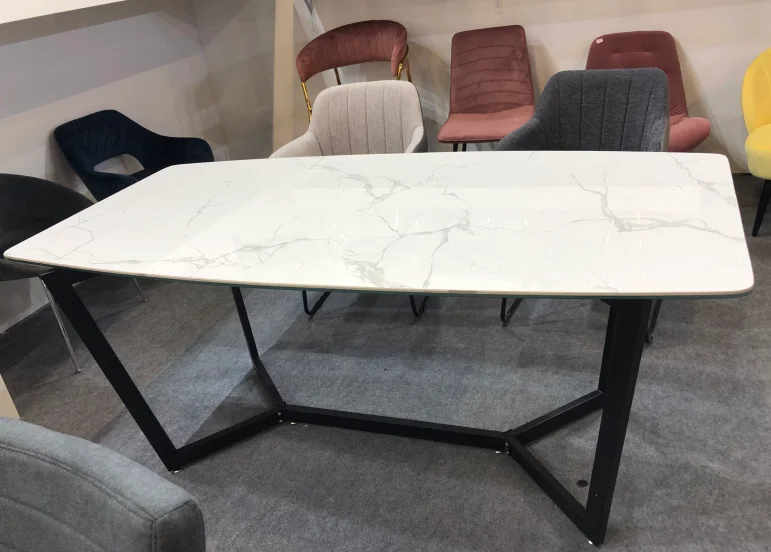 Unique Shape Dining Table Scandinavian Marble Top Dining Table Set ...