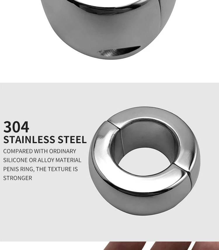 Metal Stainless Steel Magnet Scrotal Shackle Pendant Ring Penis Delay ...