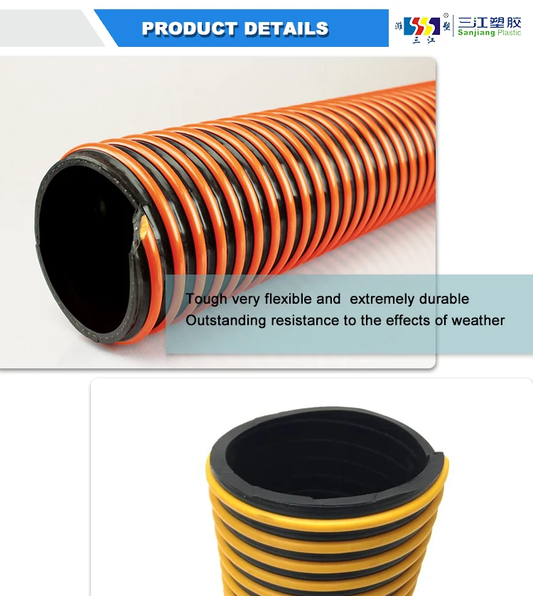 Rib Reinforced Hose Spiral Tubing Plastic Flexible Spiral Rubber ...