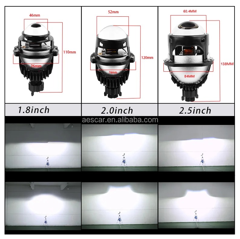 Aes 1.8inch Bi Led Projector Lens Small Size Car Accessories Auto Light ...