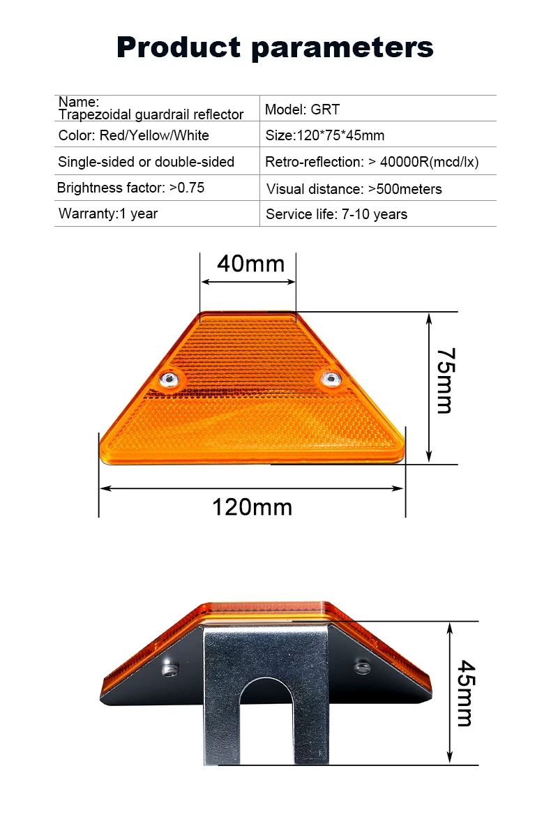 Customized PMMA Reflector W Beam Delineator for Highway Guardrails ...