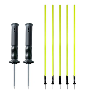Mkas Sports Training Slalom Pole Spring Loaded Poles Soccer Agility ...