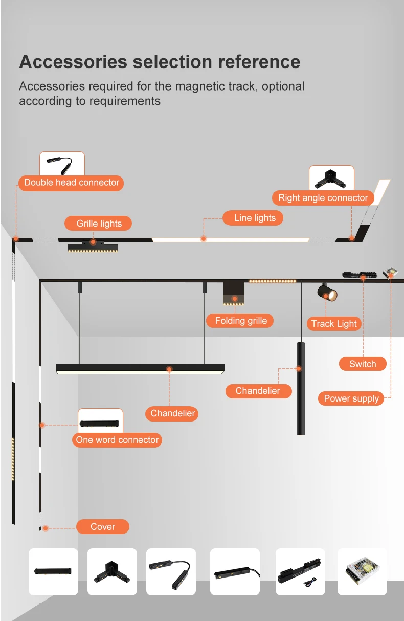 Magnetic Track Lighting System Recessed Dc40v Dimmable Led Track Lights ...