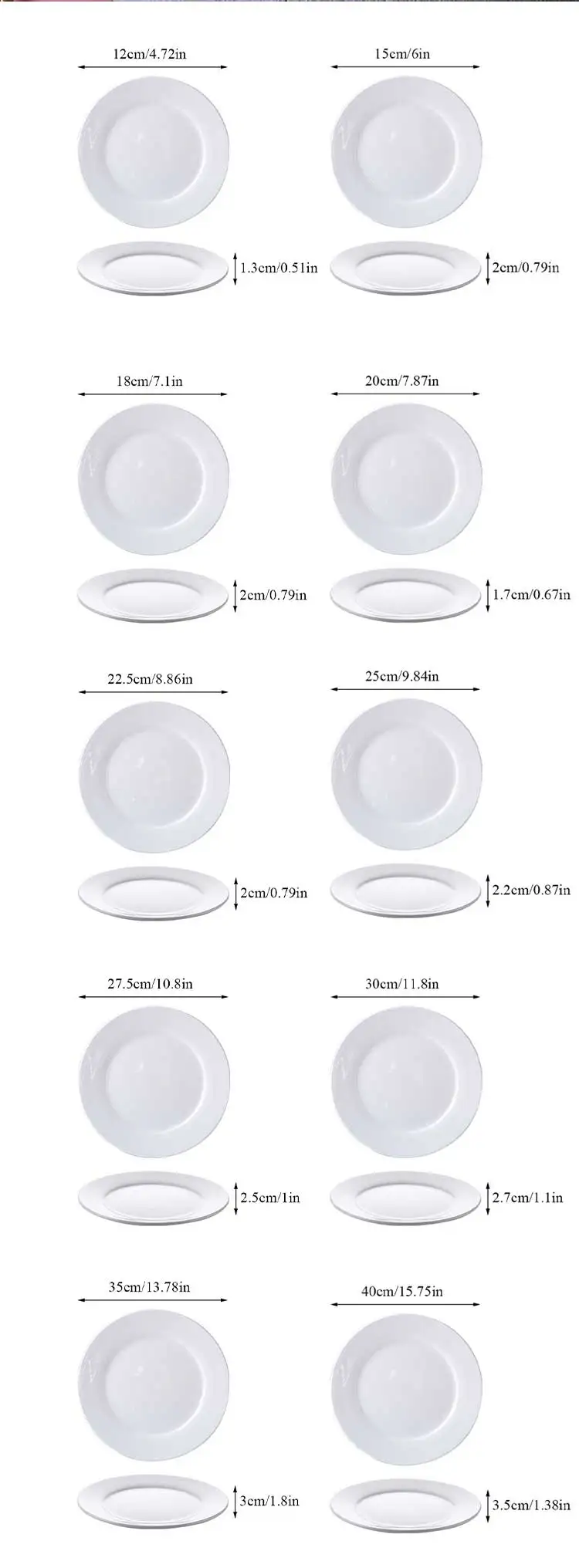 Custom Logo Printed White Porcelain Plates for Restaurants