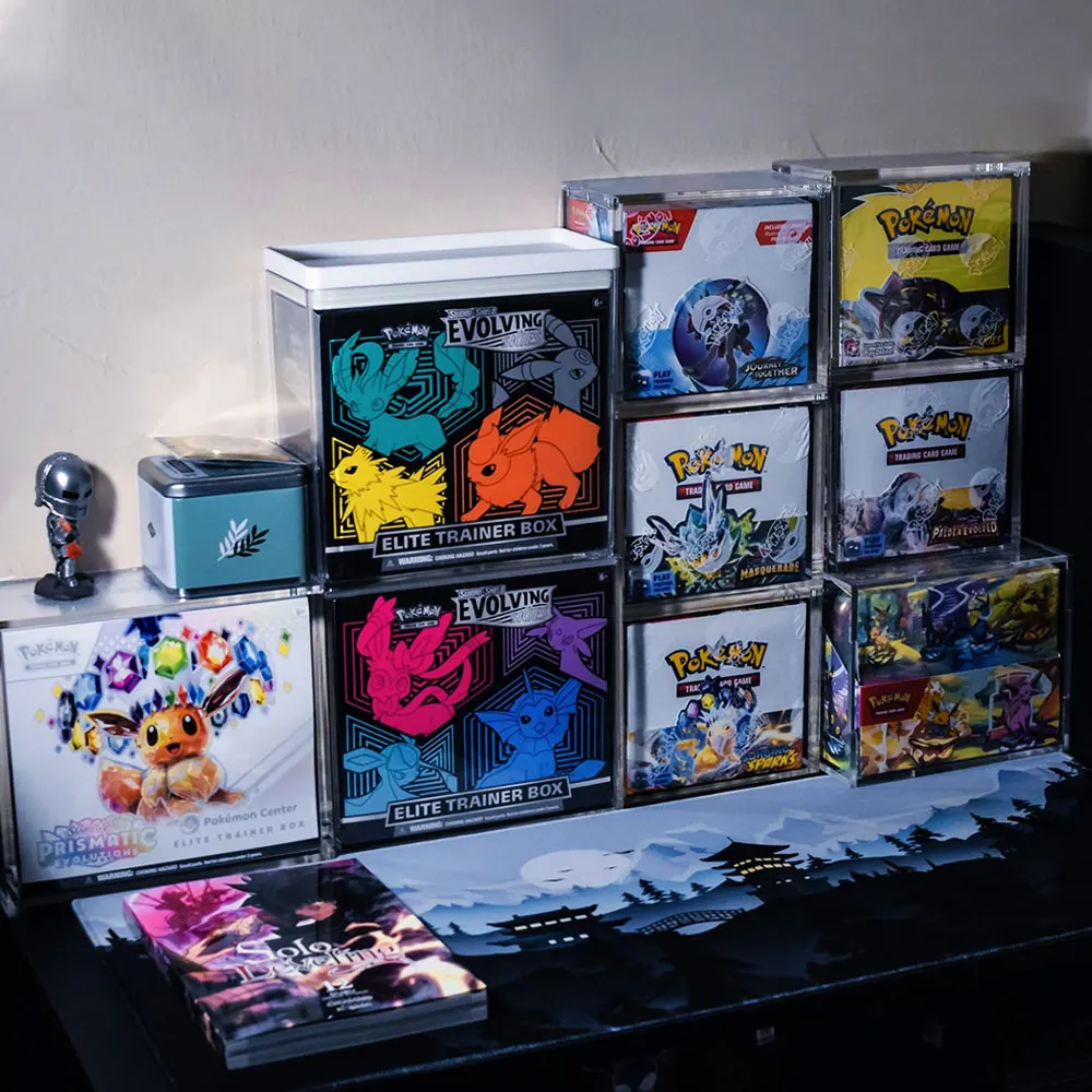 Custom Clear Acrylic Prismatic Evolutions SPC Case 151 UPC/Charizard ...