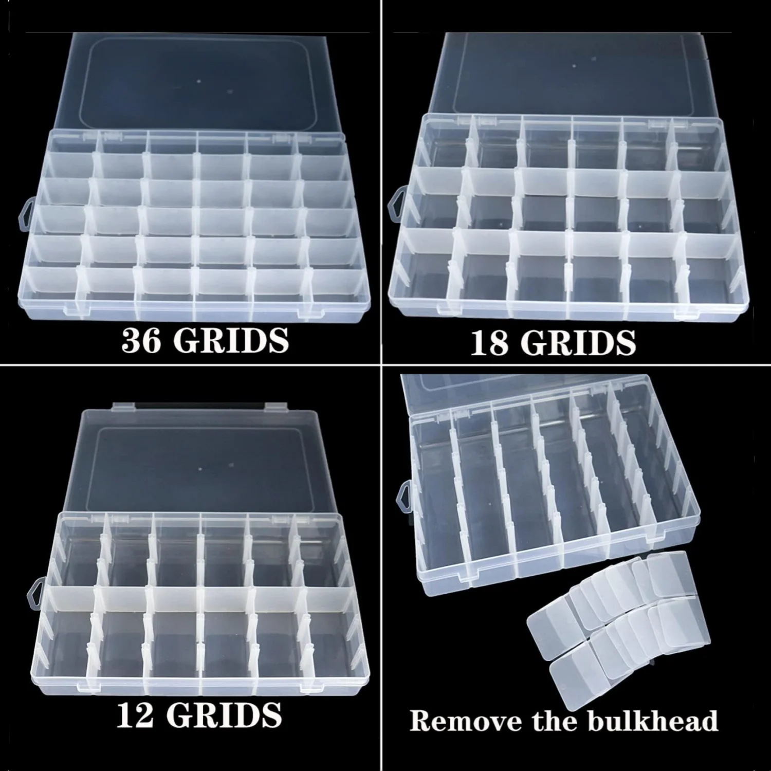 Mesh Transparent Plastic Storage Box With Adjustable Partition For ...