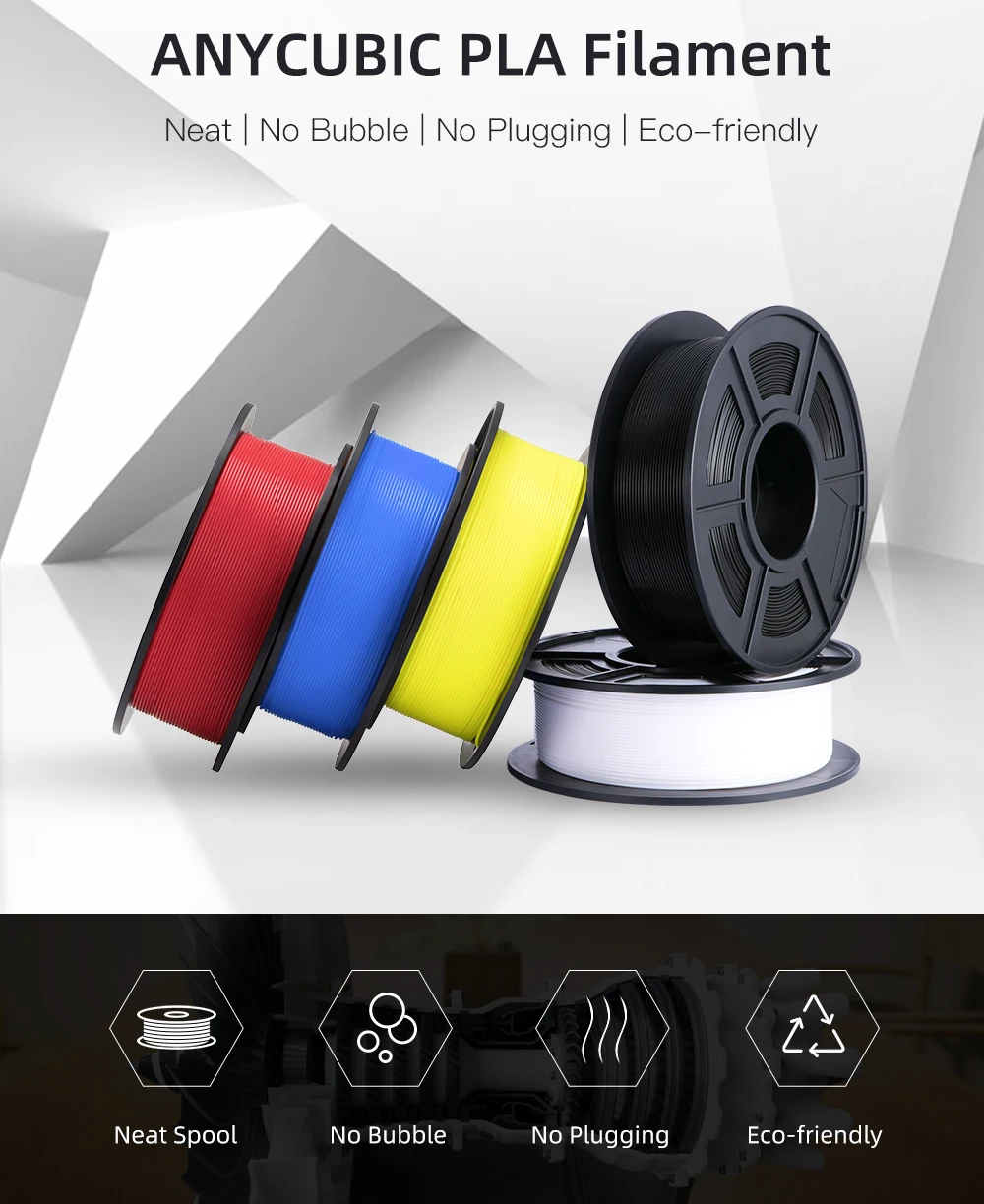 ANYCUBIC PLA BASIC Filament for 3D Printer 1kg/Roll Neat Spool No ...