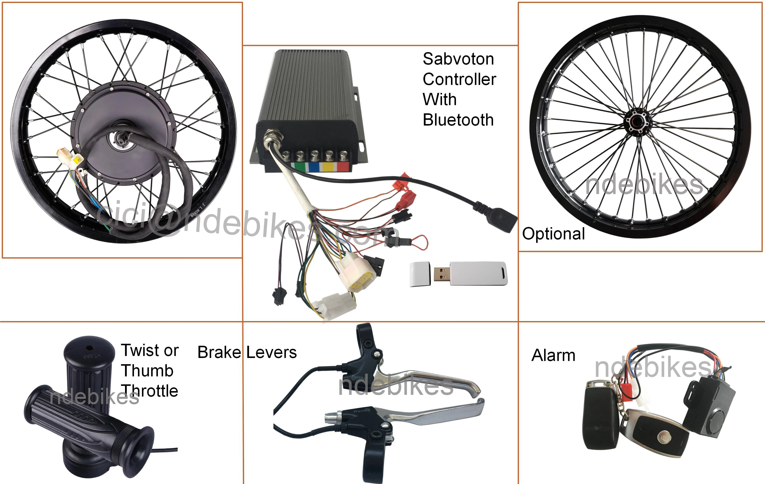 5000W Ebike Kit - MTX Wheelrim Brushless Motor for 26''-29''