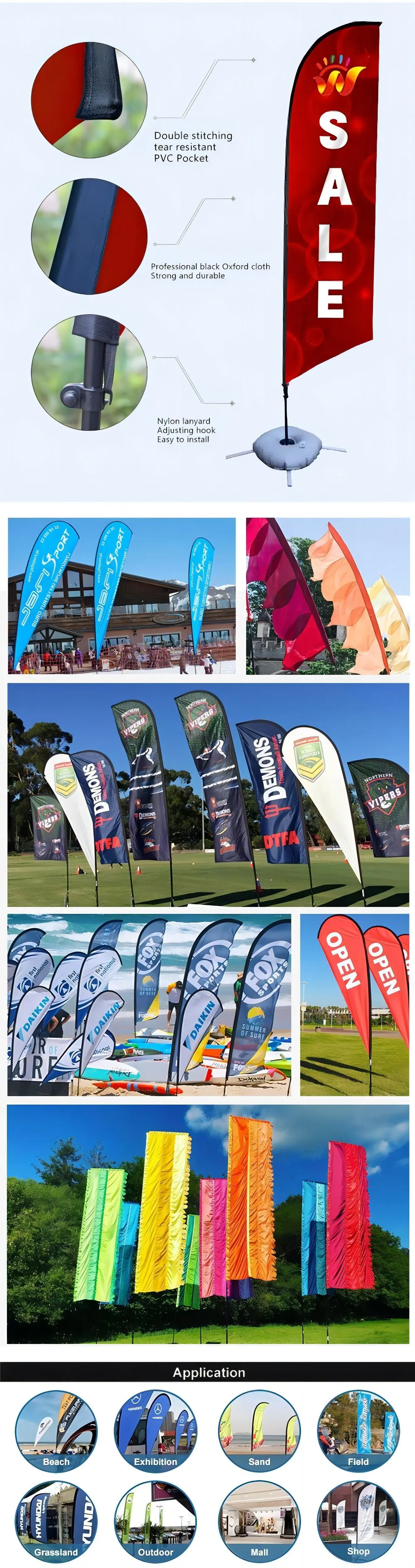 Flying Style Outdoor Advertising Beach Flag Small Feather Flag Custom ...