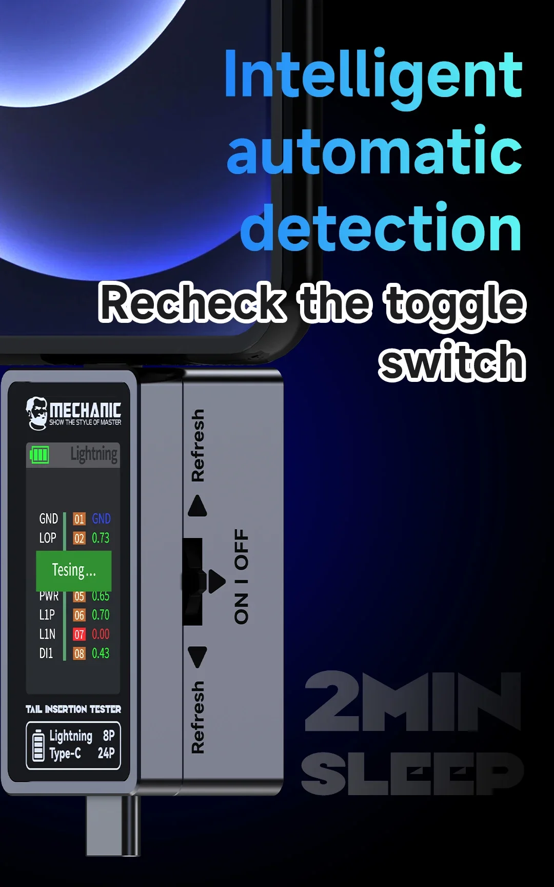 Mechanic T-824 Mobile Phone Tail Insertion Detector
