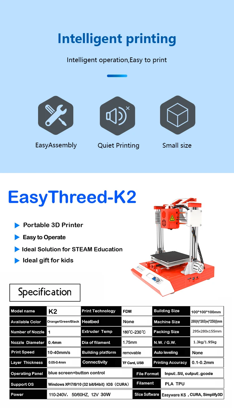 Easythreed Mini 3d Metal Printer Kit Filament Machine Fdm Impresora 3d ...