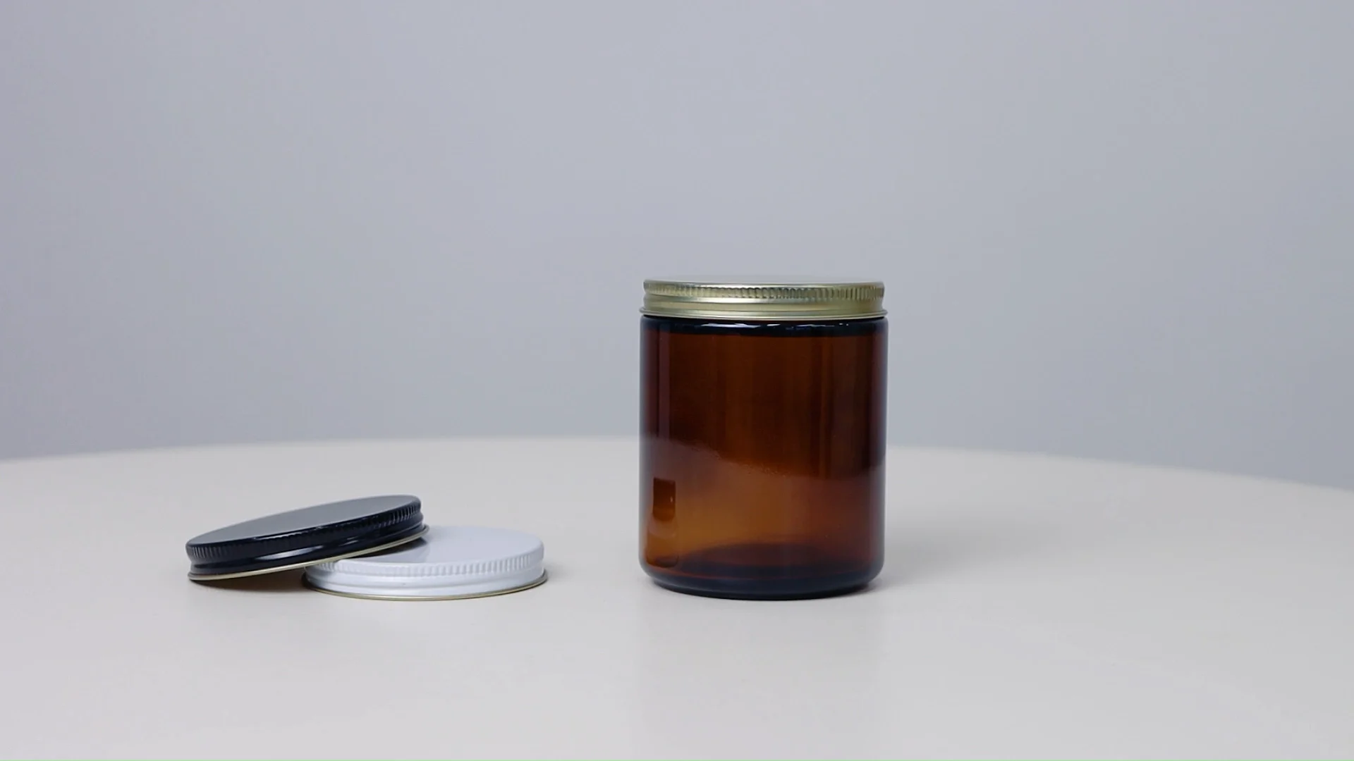 8oz Clear Amber Straight Side Glass Candle Jar With Metal Lid - Buy ...