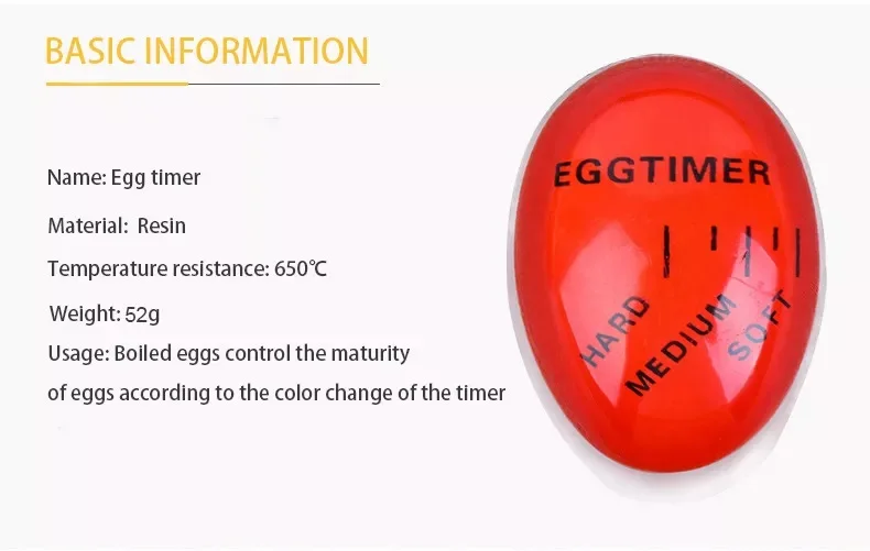 Egg Timer - Perfect for Cooking Yummy Soft & Hard Boiled Eggs