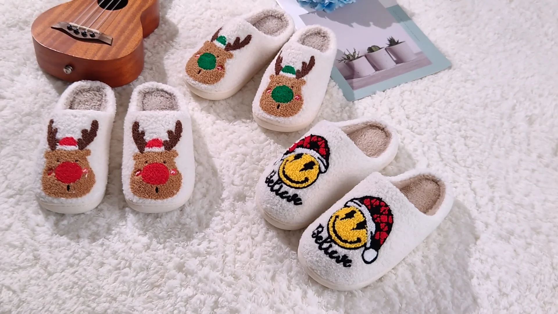 Slippers Teady Sole Wellness Plaid Cotton Tpr Smile Concha Embroidered ...