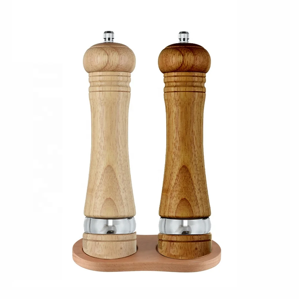 Manufacturer Custom Rubber Wood Pepper Mill Pepper And Salt Grinder ...