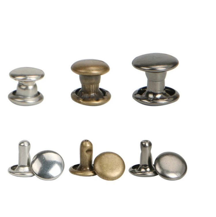 Custom color size double cap hollow garment rivets in china