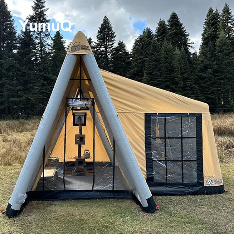 YumuQ Glamping Self Inflating Camping Tent Clear Waterproof Inflatable ...
