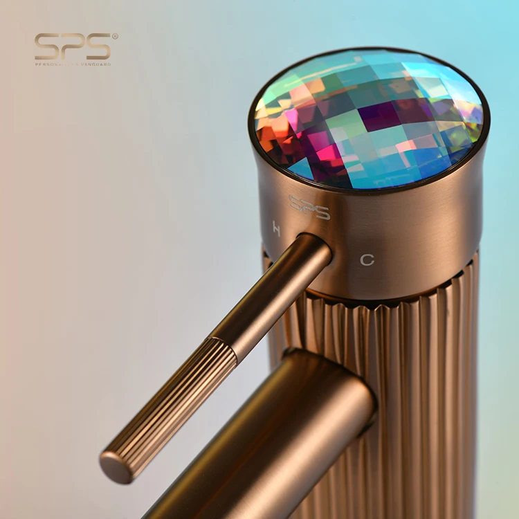 A8361-MS Waterfall Bathroom Mixer Tap Brass Brushed Rose Gold Washbasin ...