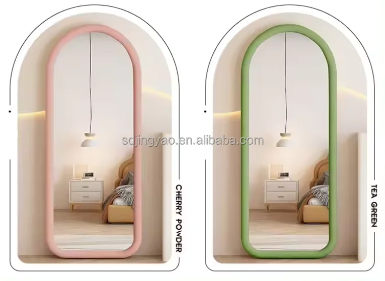 Custom Modern Flannel Frame Decorative Mirror for Living Room