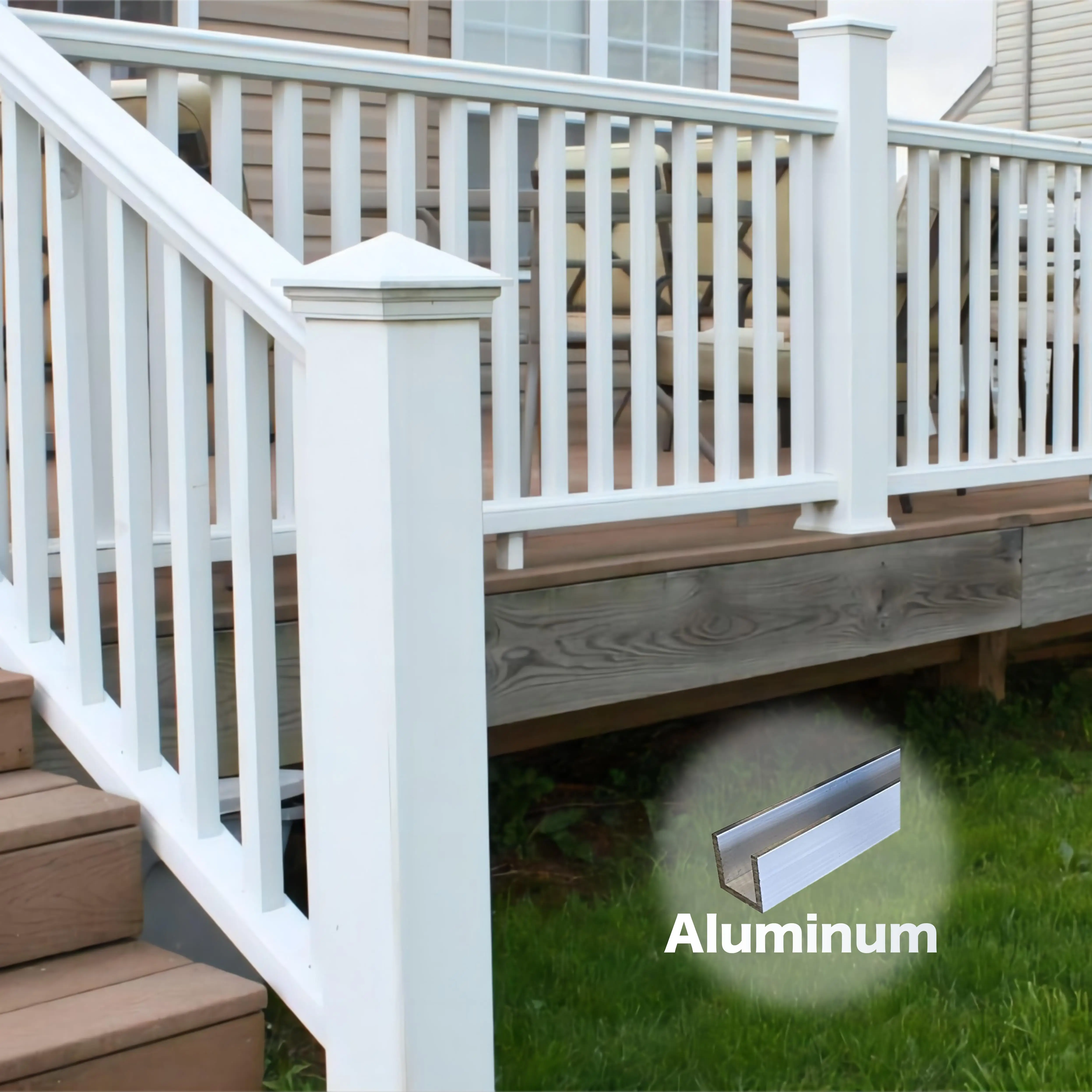 aluminum hand railing metal handrail stairs italian deck vertical ...