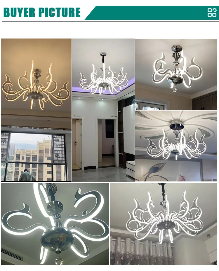 Modern Luxury Large Led Hanging Ceiling Lamp Crystal Chandeliers ...