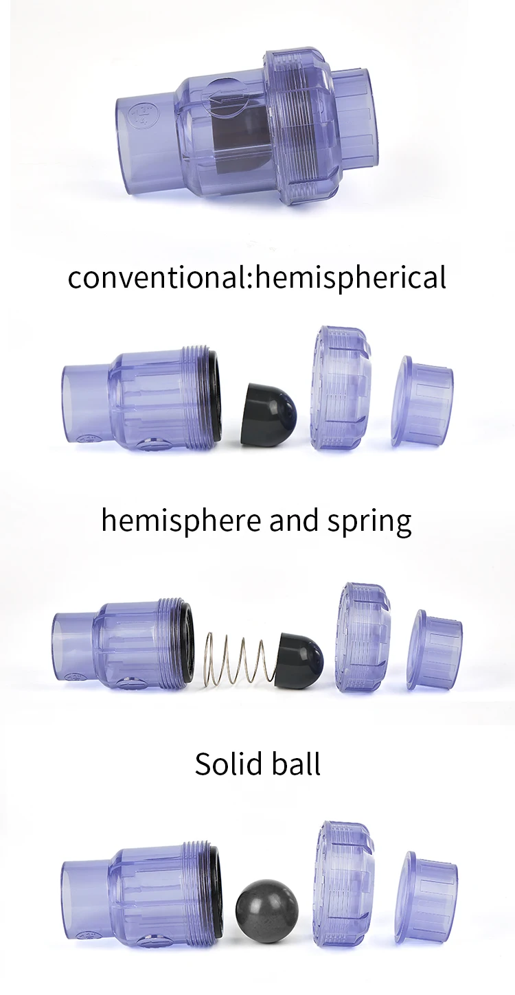 DIN Single Union Check Valve - PVC Ball Check Valve for Water Supply