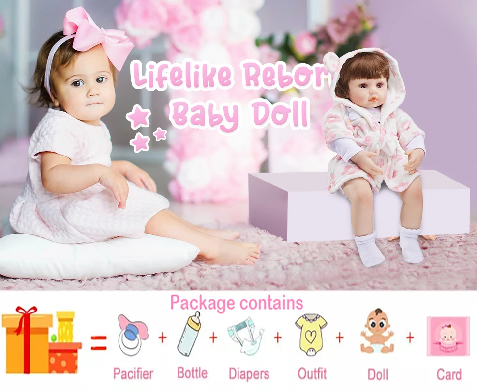 Reborn Baby Dolls 22" Real Lifelike Cute Chubby Reborn Girl Toddler ...