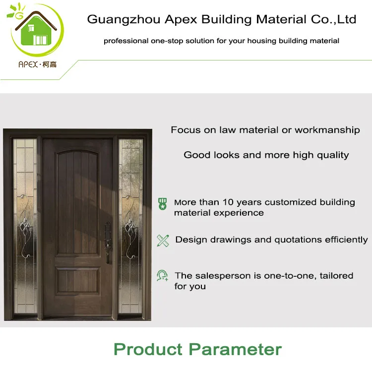 48 Inches Modern Pre-Hung Exterior Double Solid Wood Doors
