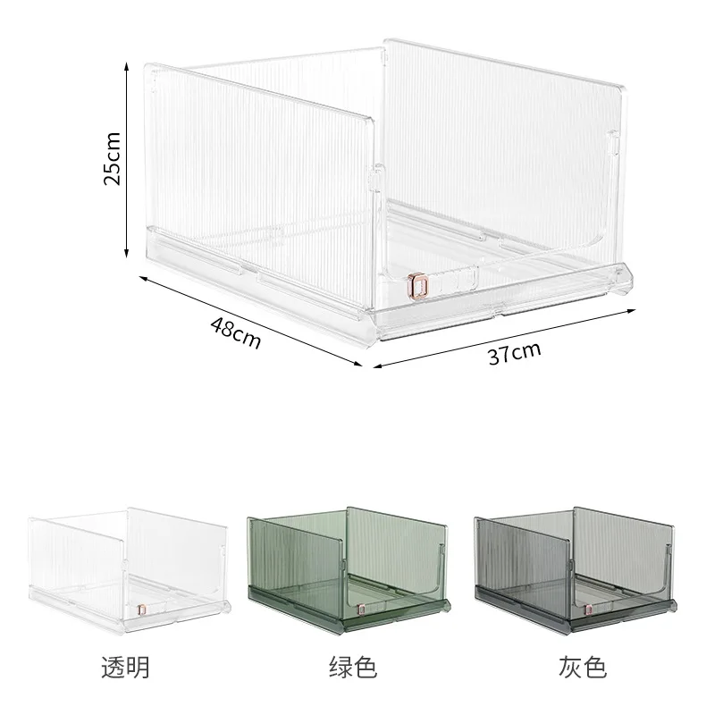 Clear Plastic Stackable Clothes Storage Foldable Pull Out Drawers Bins ...