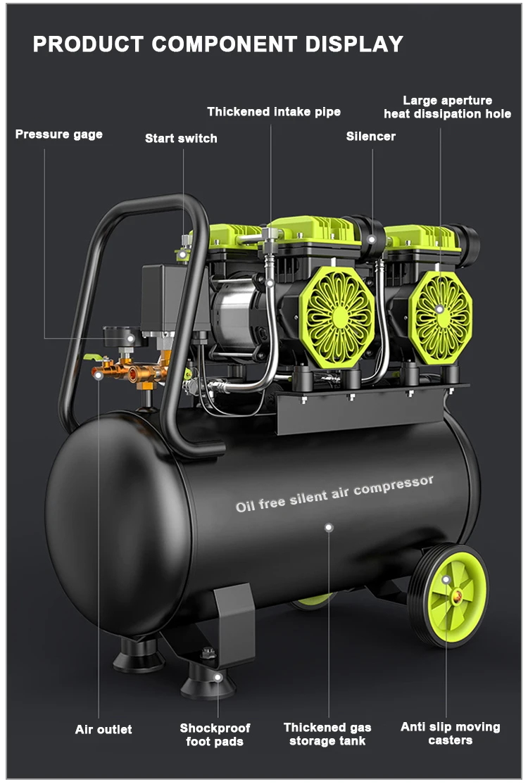 Industrial High Pressure Piston Air Compressor Machine 220V Mini Mobile ...