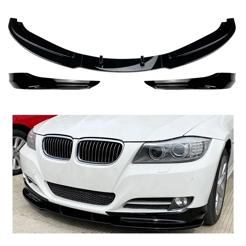 Amp-z E90 Front Bumper Lip Splitter And Side Flags For Bmw 3 Series E90 ...