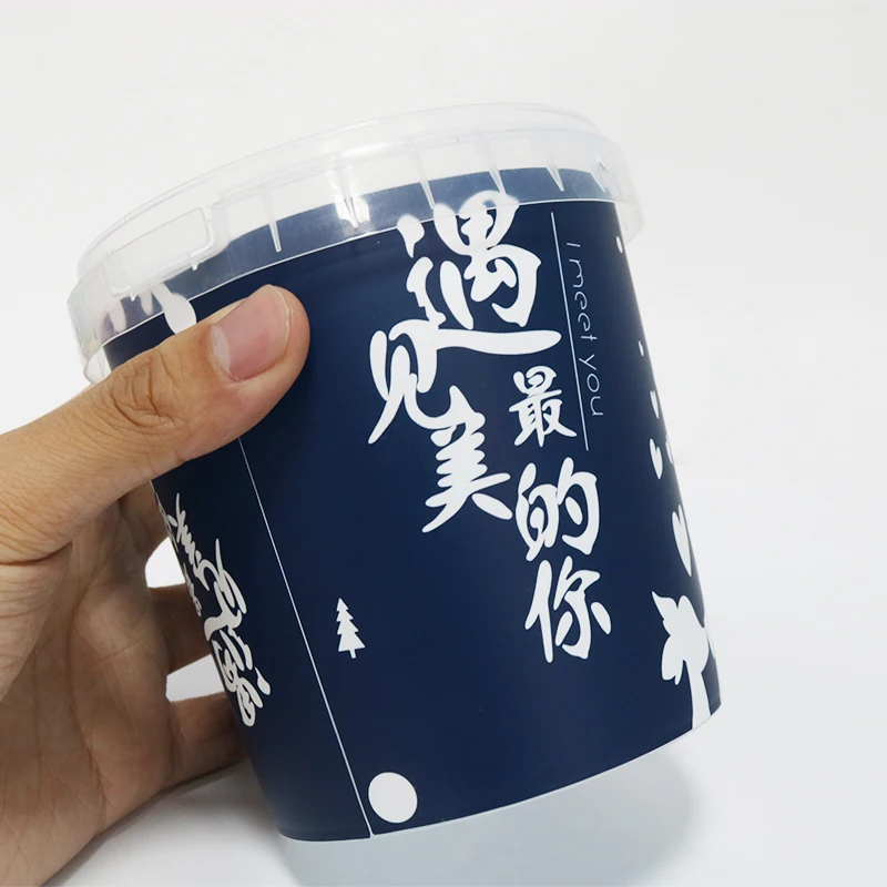 Butter Container Box Round IML Packaging Pp Plastic Ice Cream Plastic ...
