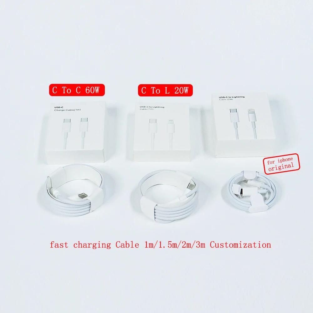 60w C To C Fast Charging Cable 20w Quick Charger 5v Usb Wall Charger ...