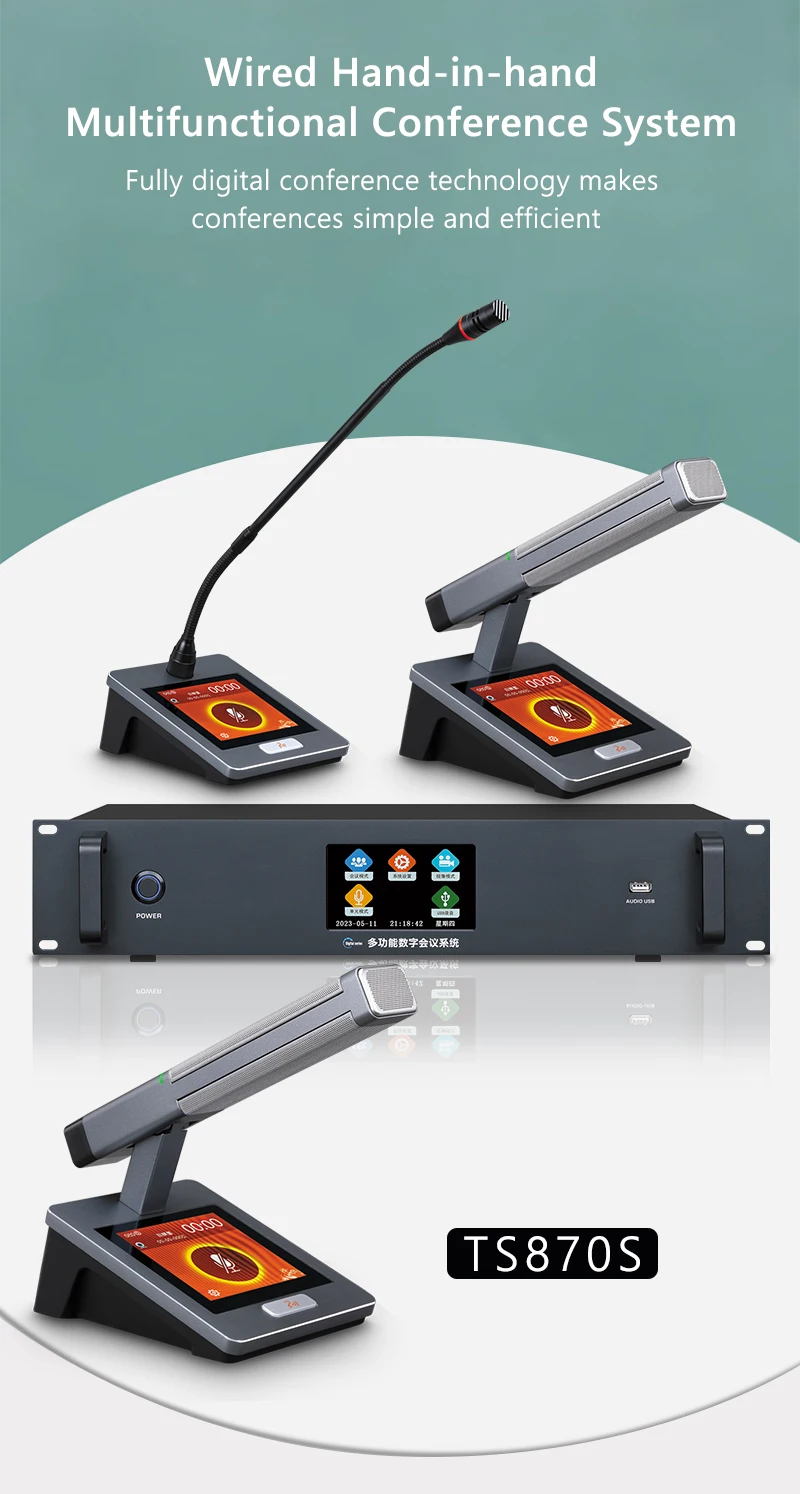 Oem Touchscreen Meeting Room System Multi Mics Hand In Hand Wired ...
