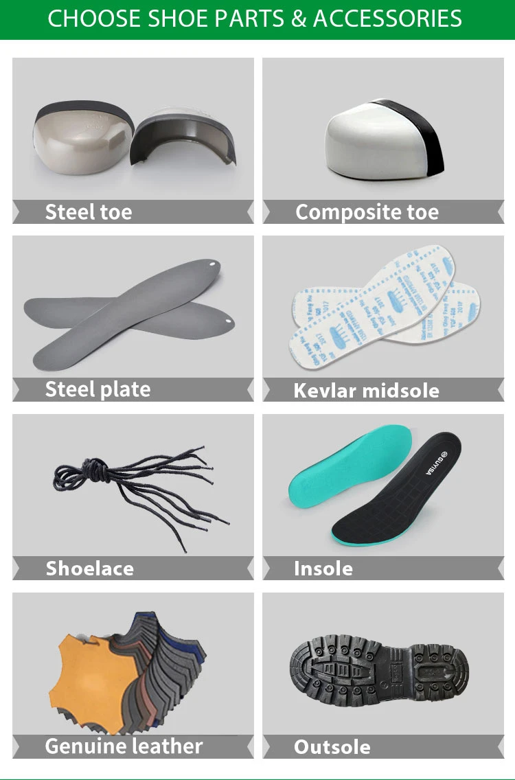 Genuine Leather Safety Steel Toe Work Boots for Men & OEM Options