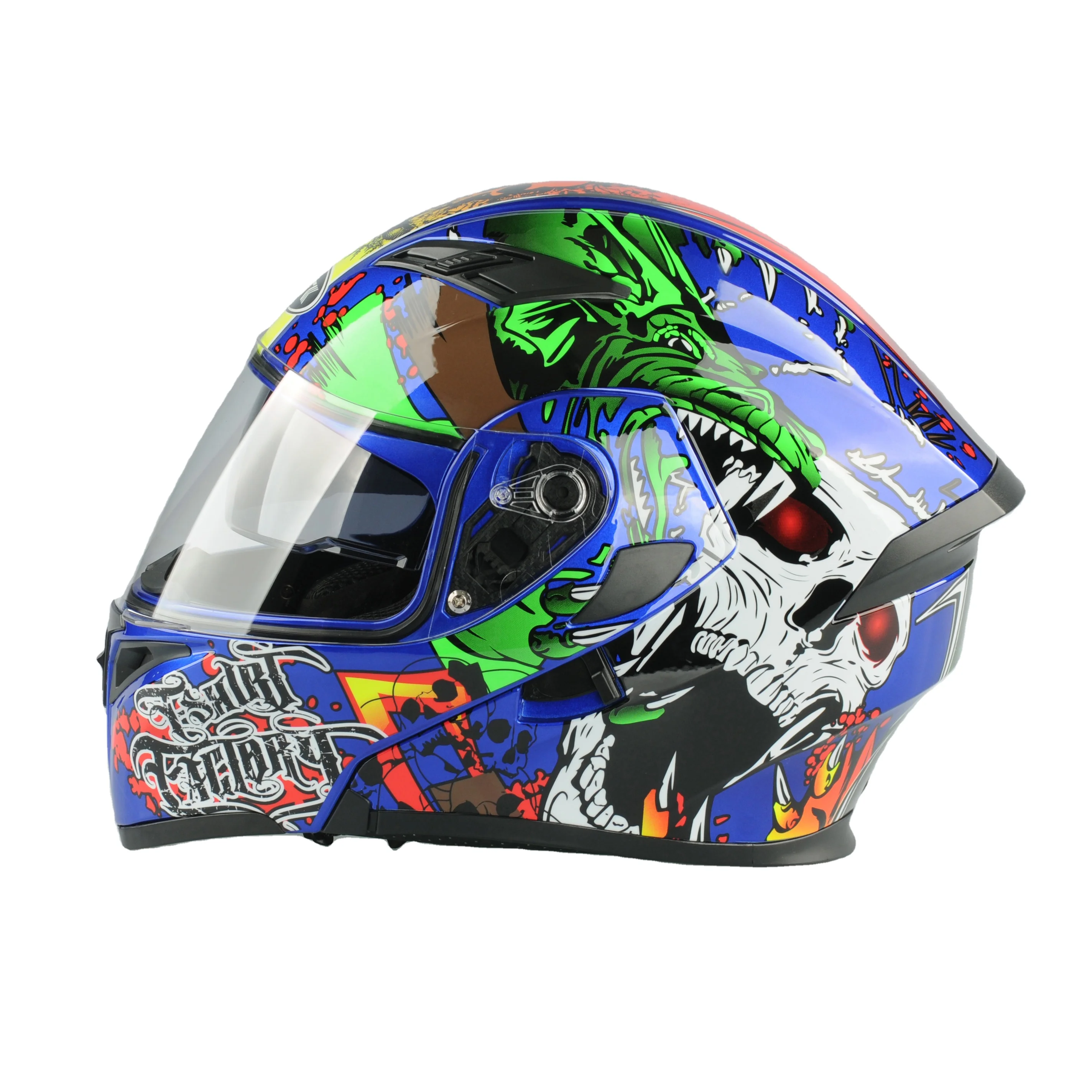 Ece Motorcycle Modular Full Face Helmet Dot Approved Motorbike Moped ...