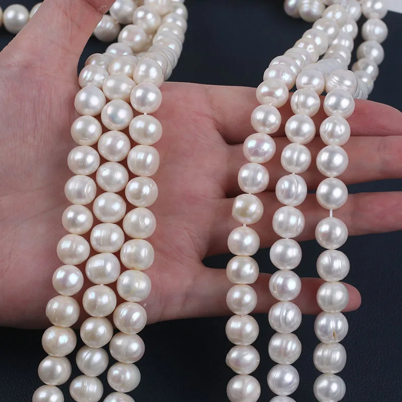 10-11mm Natural White Freshwater Potato Pearls Strands For Jewelry Odm