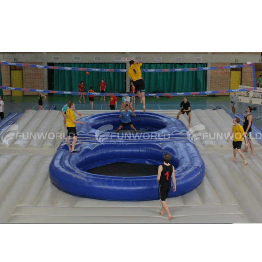 Outdoor Team Building Games PVC Inflatable Bossaball Game Court ...