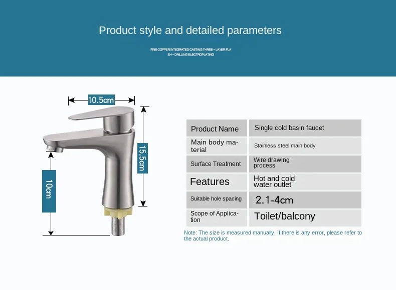 Sus Stainless Steel Wash Basin Faucet Bathroom Washbasin Faucet Small ...