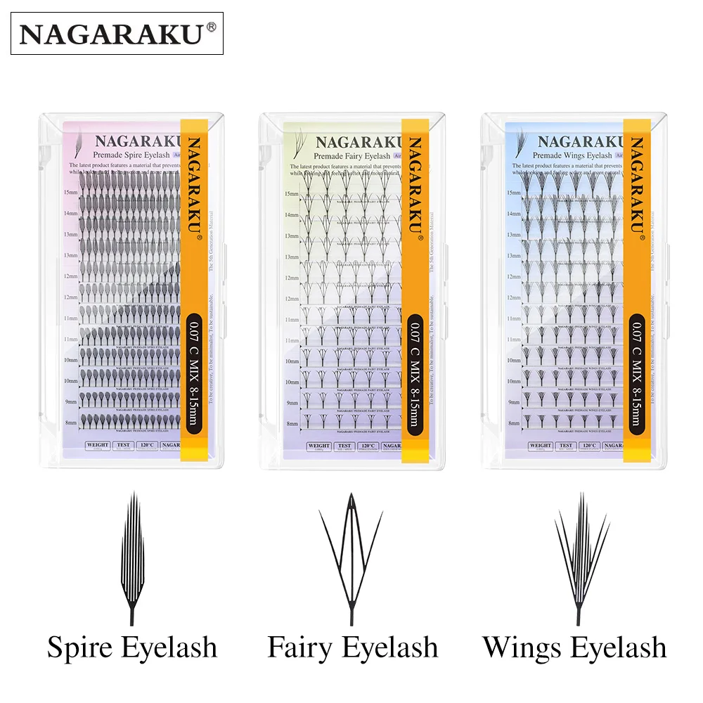 NAGARAKU Spire Fairy Wings Eyelashes - Soft Plume Extensions