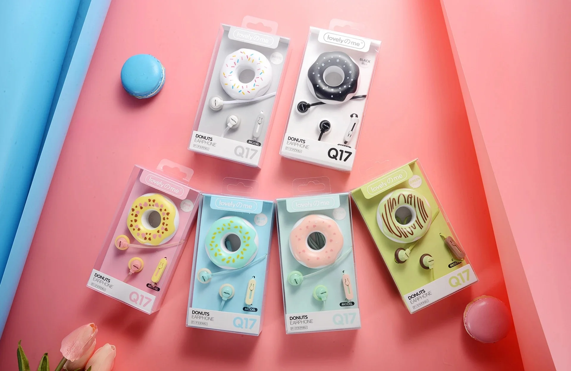 Donut Kids Headset Earphone And Donut Macaron Earphone Earbuds Cute ...