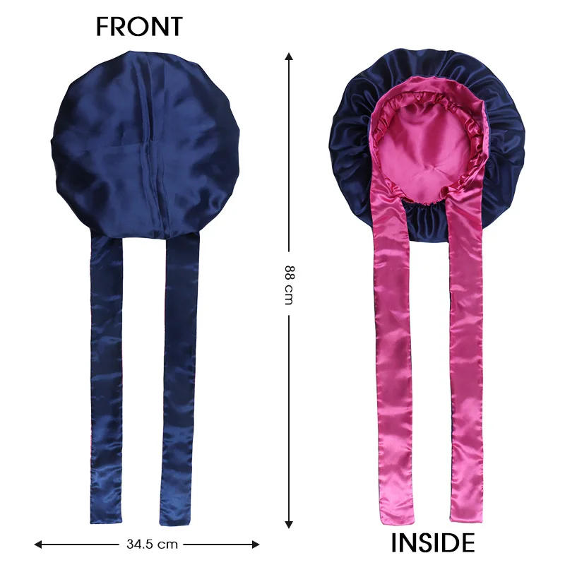 Factory Selling Reversible Bonnets Edge Wrap Custom Logo Long Band ...