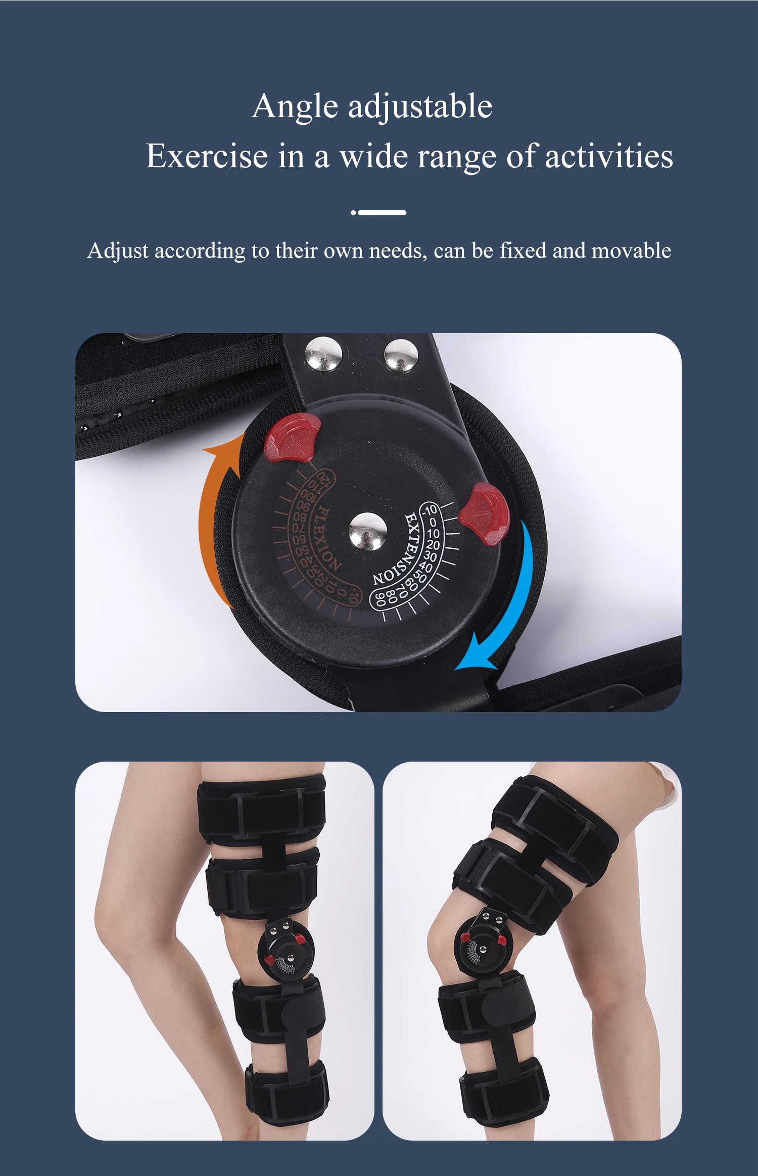 Adjustable Knee Joint Fixation Brace Lower Limb Brace Meniscus Support ...